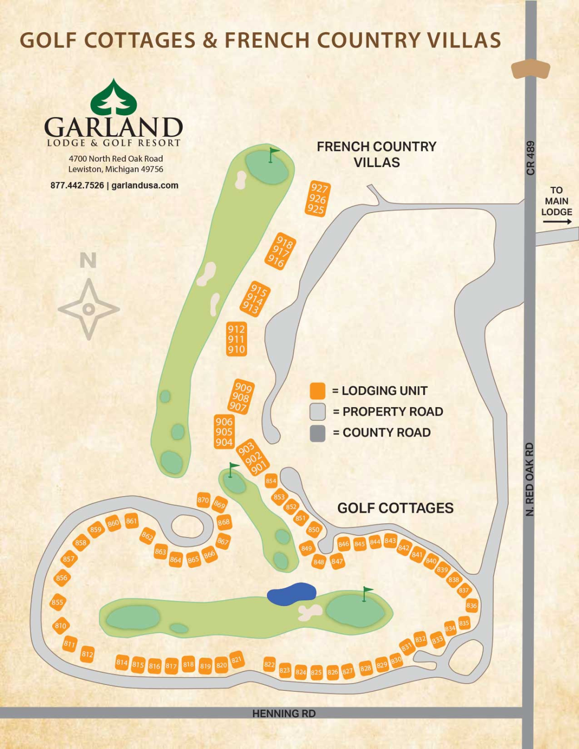 Resort Map - Garland Lodge & Golf Resort