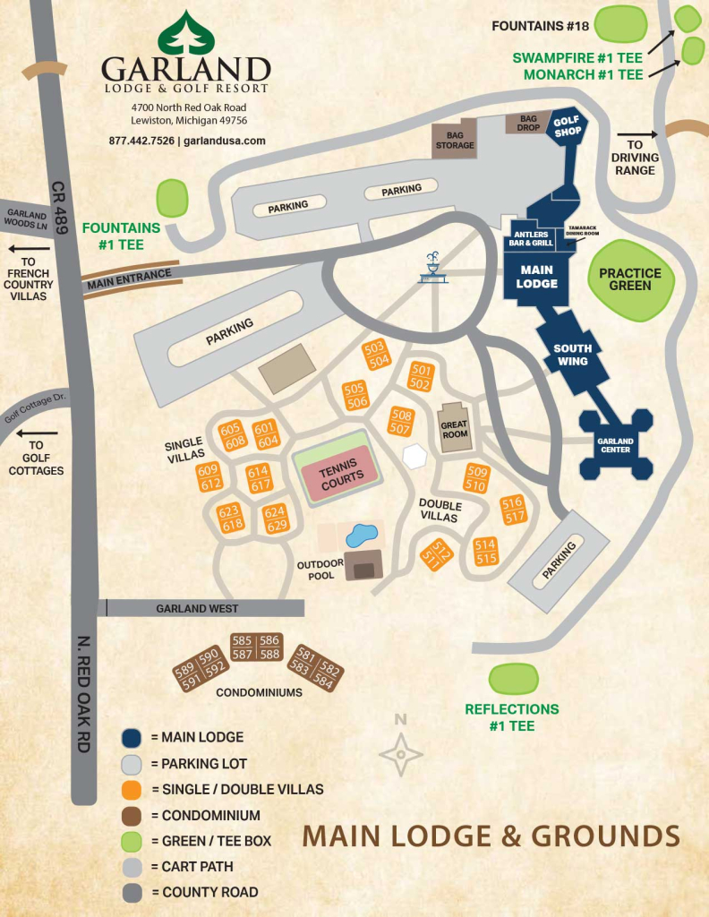 Resort Map - Garland Lodge & Golf Resort